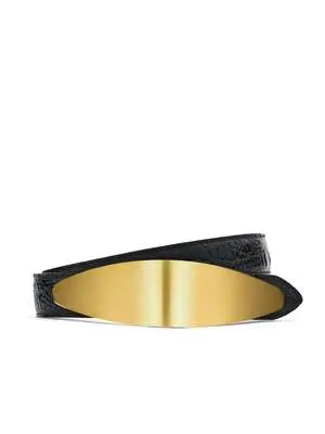 L'Agence Maroux Croc-embossed Leather Belt - Black Croc Embossed