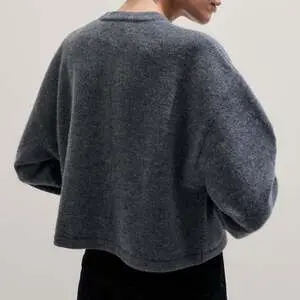 ME+EM Dramatic Sleeve Knit Jacket - Mid Grey Mélange