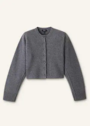 ME+EM Dramatic Sleeve Knit Jacket - Mid Grey Mélange