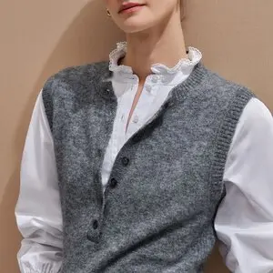 ME+EM Henley Straight Knit Vest