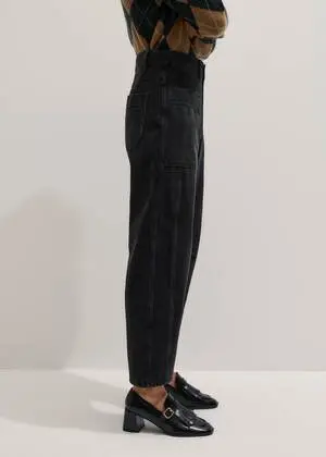 ME+EM Patch Pocket Straight Leg Jeans - Black Wash