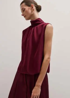 ME+EM Sleeveless Silk Top With Scarf