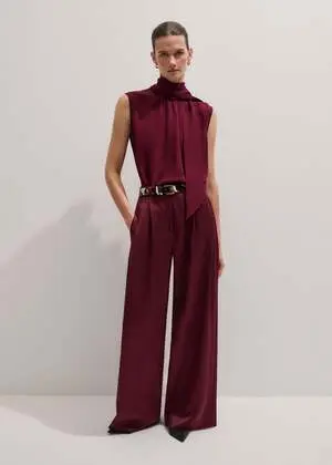 ME+EM Sleeveless Silk Top With Scarf