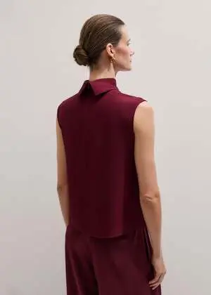 ME+EM Sleeveless Silk Top With Scarf