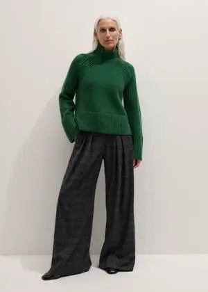 ME+EM Cashmere High Neck Jumper - Eden Green