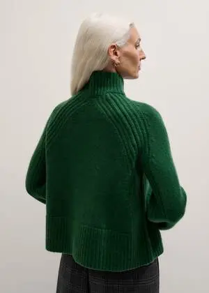 ME+EM Cashmere High Neck Jumper - Eden Green