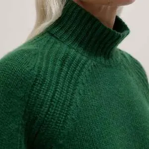 ME+EM Cashmere High Neck Jumper - Eden Green