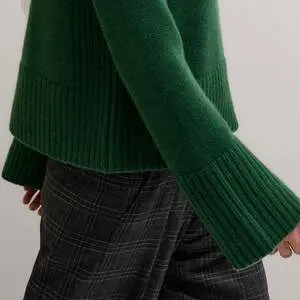 ME+EM Cashmere High Neck Jumper - Eden Green