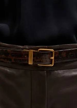 ME+EM Lizard Embossed Reversible Belt