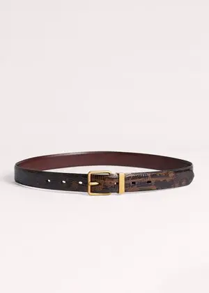 ME+EM Lizard Embossed Reversible Belt