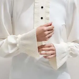 ME+EM Frill Neck Blouse With Tie