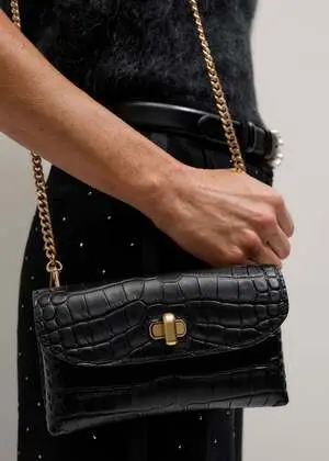ME+EM Croc-print 5-way Belt Bag - Black