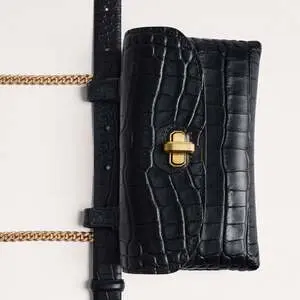 ME+EM Croc-print 5-way Belt Bag - Black