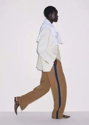 ME+EM Wool Straight-leg Pleat Front Trousers - Camel
