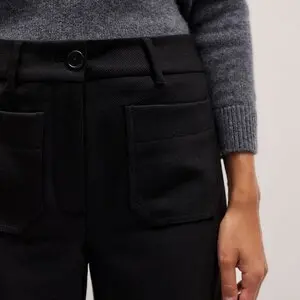 ME+EM Patch Pocket Cropped Kick Flare Trousers