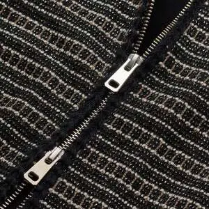 ME+EM Stripe Tweed Zip-front Top