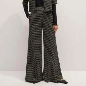 ME+EM Stripe Tweed Zip-front Top