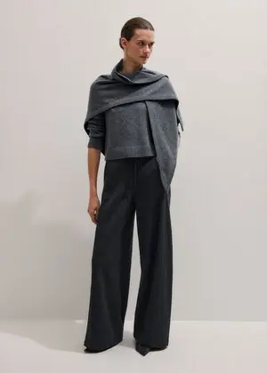 ME+EM Herringbone Barrel-leg Trousers