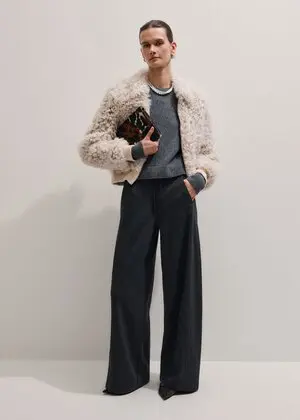 ME+EM Herringbone Barrel-leg Trousers