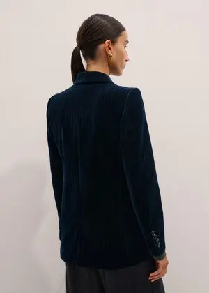 ME+EM Pinstripe Velvet Blazer