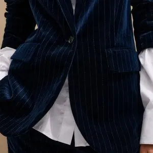 ME+EM Pinstripe Velvet Blazer