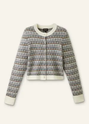 ME+EM Jacquard Knit Crop Cardigan