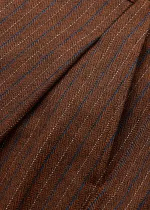 ME+EM Pleated Pinstripe Trousers - Toffee