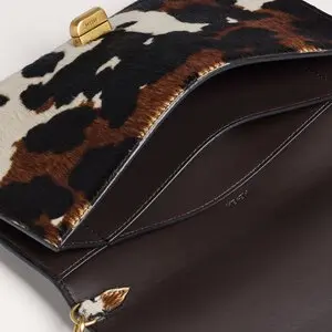 ME+EM Cow Print Envelope Clutch - Dark Brown Multi