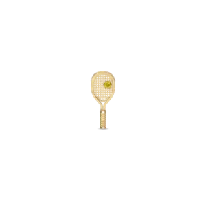 PASCAL Tennis Racket Stud Earrings - Gold/yellow Diamond