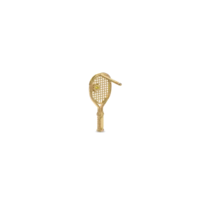 PASCAL Tennis Racket Stud Earrings - Gold/yellow Diamond