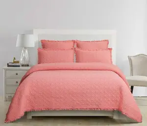 C&F HOME Trellis Cotton Quilt Set Reversible And Machine Washable - Pink