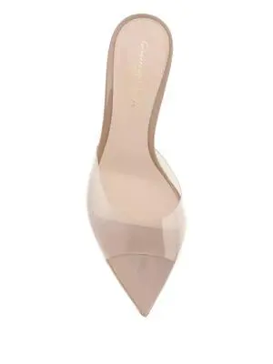 GIANVITO ROSSI 55mm Elle Transparent Strap Pointed Toe Heeled Sandals - Neutrals
