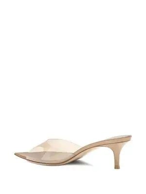 GIANVITO ROSSI 55mm Elle Transparent Strap Pointed Toe Heeled Sandals - Neutrals