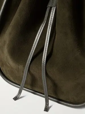 Proenza Schouler Large Suede Tote With Leather Trim - Green