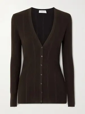 Gabriela Hearst Lillian Pointelle-knit Wool Cardigan
