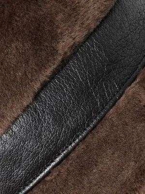 GIGI BURRIS MILLINERY Molly Leather-trimmed Shearling Bucket Hat