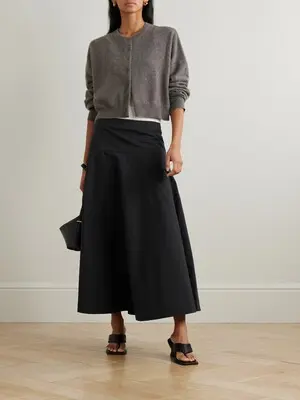 ST. AGNI Paneled Cotton-blend Maxi Skirt