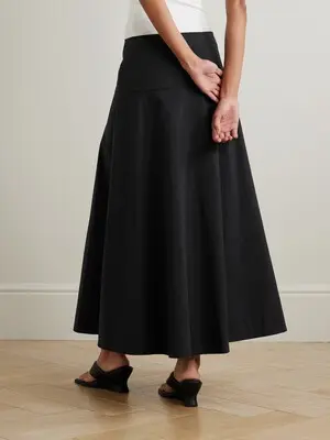ST. AGNI Paneled Cotton-blend Maxi Skirt