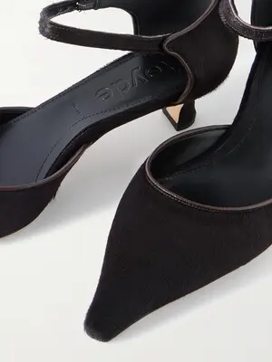AeydĒ Tillie Pony Hair Pumps - Brown