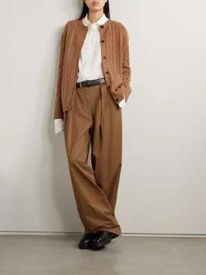 THE ROW Loneke Cable-knit Wool Cardigan