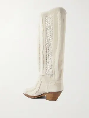 Gabriela Hearst Joseph Shearling Knee Boots - Ivory