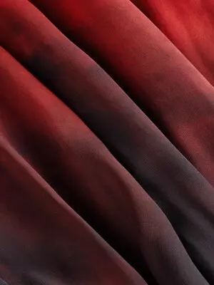Elie Saab Pleated Dégradé Chiffon Gown - Red