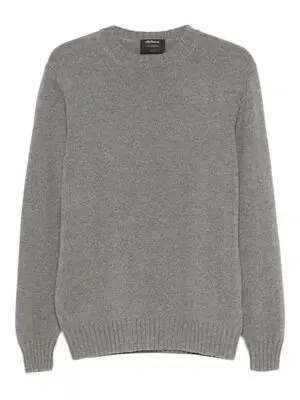 DELL'OGLIO Ribbed Crew Neck Sweater - Grey