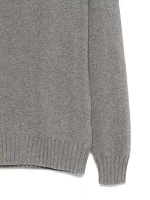 DELL'OGLIO Ribbed Crew Neck Sweater - Grey
