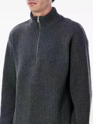 Colorful Standard Half-zip Ribbed Knit Sweater