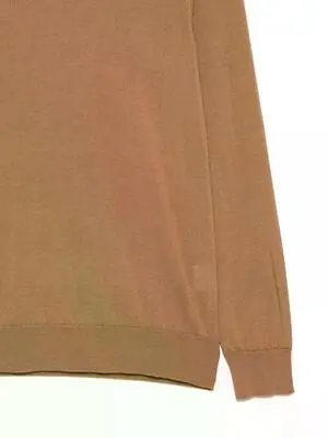 FERRANTE Crew-neck Fine Knit Sweater - Brown