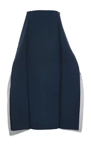 A.W.A.K.E. Mode Panelled Silk-wool Midi Skirt - Navy