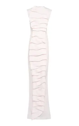 A.W.A.K.E. Mode Ruched Bib-front Maxi Dress - Pink