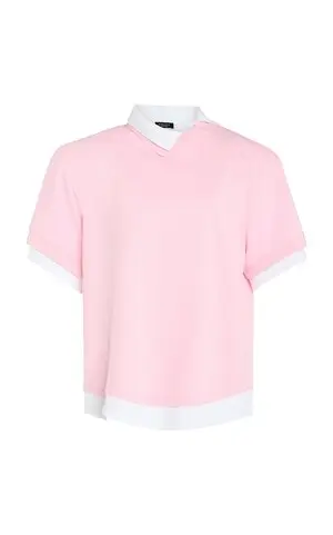 A.W.A.K.E. Mode Padded Cotton Double-collar Rugby Top