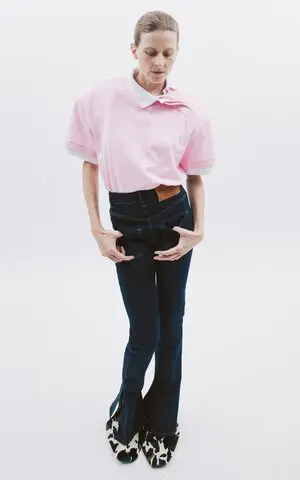 A.W.A.K.E. Mode Padded Cotton Double-collar Rugby Top